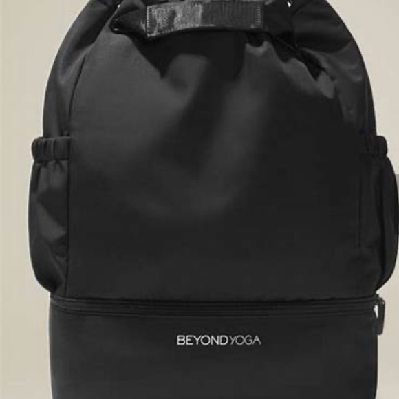 Beyond Yoga | Bags | Beyond Yoga Black Backpack Sleek Minimalist Design ...